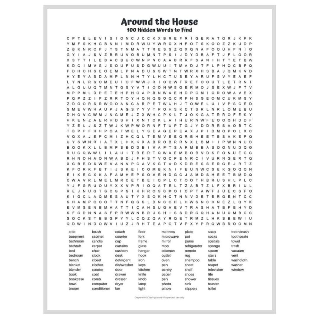 Printable Difficult Word Searches - Word Search Printable