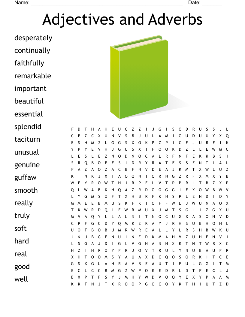 Adverb Word Search Printable - Word Search Printable