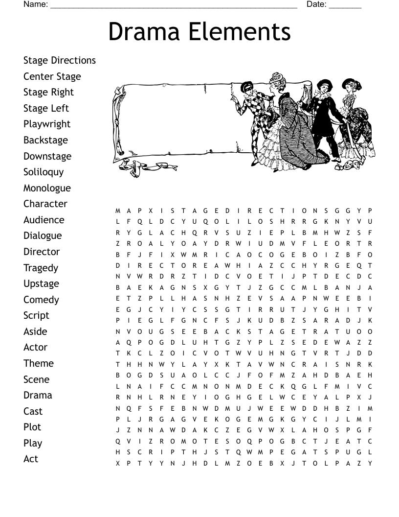 Free Printable Drama Word Search - Word Search Printable