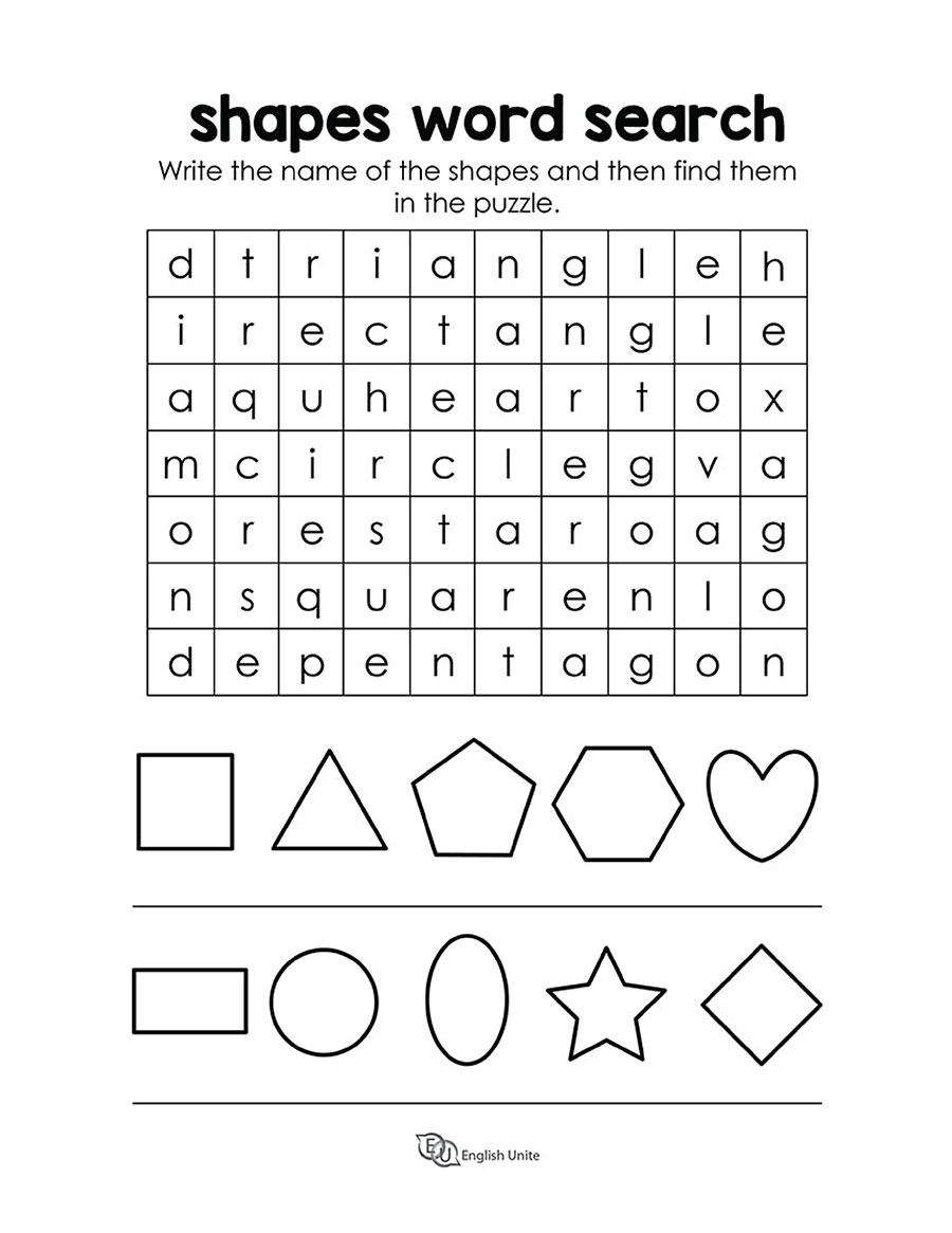 Word Search Printable Shapes - Word Search Printable