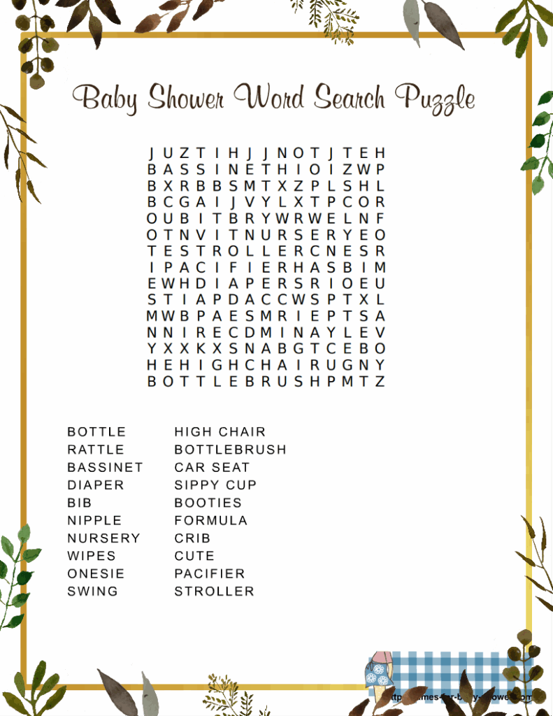 Baby Word Search Game Printable - Word Search Printable
