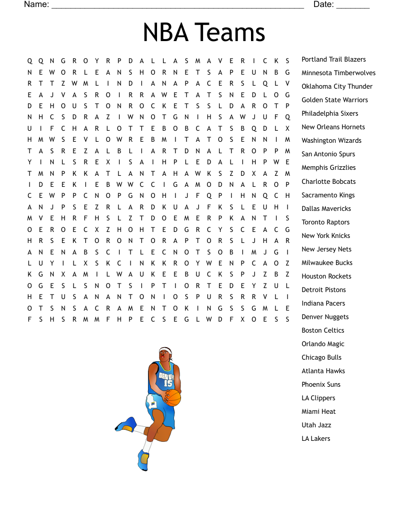 Nba Word Search Printable - Word Search Printable