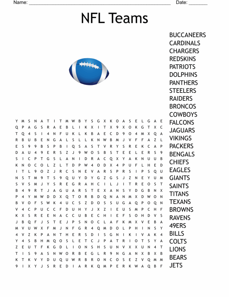 Ultimate Nfl Word Search Printable - Word Search Printable