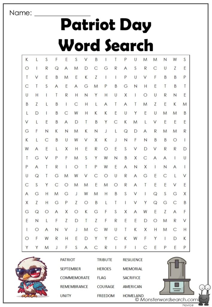 Free Patriot Day Word Search Printable - Word Search Printable