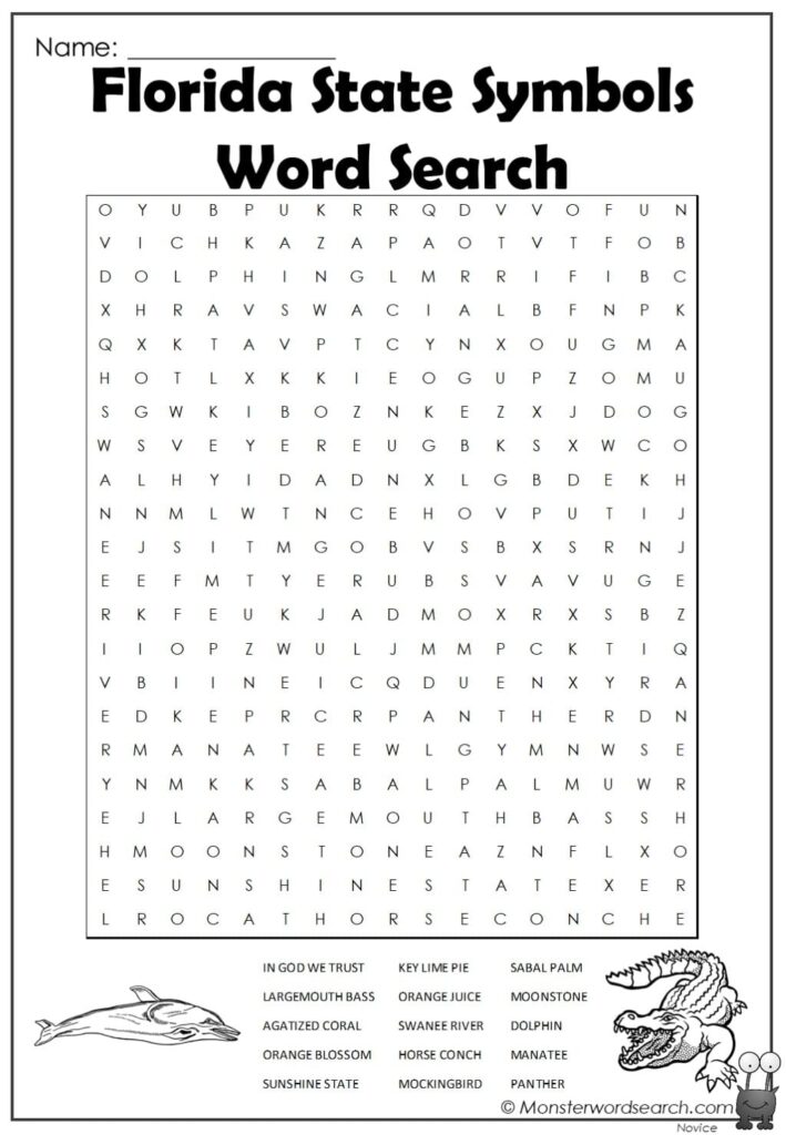 Free Florida Symbols Word Search Printables - Word Search Printable